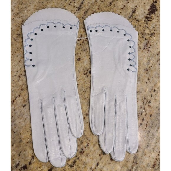 Saks Fifth Avenue | Accessories | New Vintage Sz S 6 34 Light Blue Soft Leather Formal 85 Gloves ...